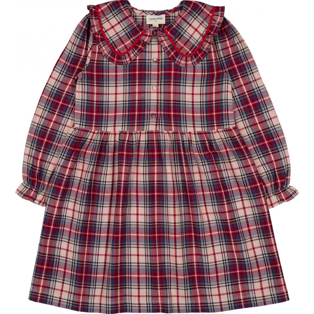 Louis Louise Nuala Dress Tartan Pink – Smol